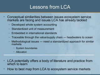 Measuring, Valuation and Pricing of Ecosystem Services | PPT