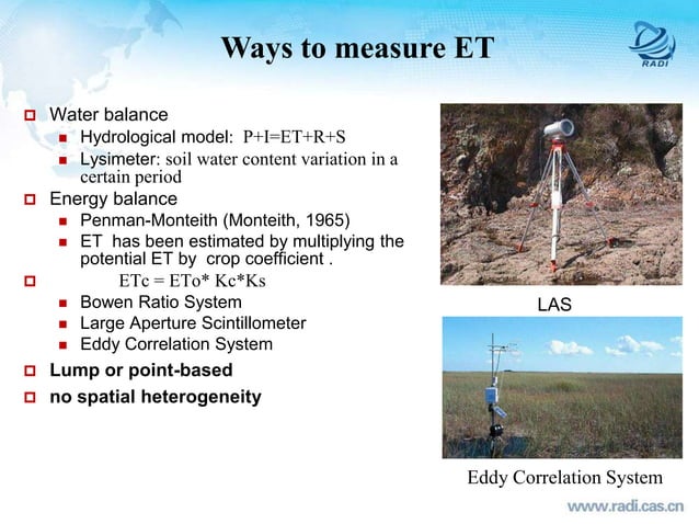 Measuring water from Sky: Basin-wide ET monitoring and application | PPTX
