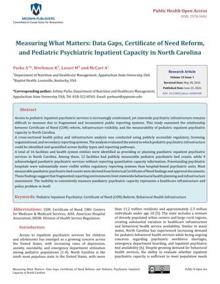 Measuring What Matters: Data Gaps, Certificate of Need Reform, and ...