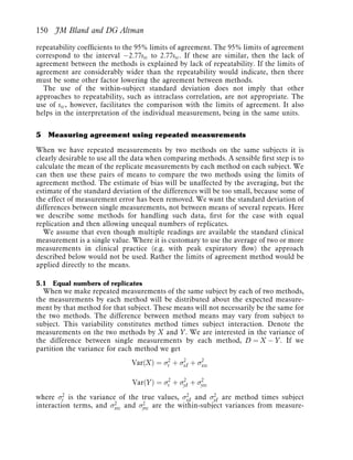 Measuring agreement in method comparison | PDF