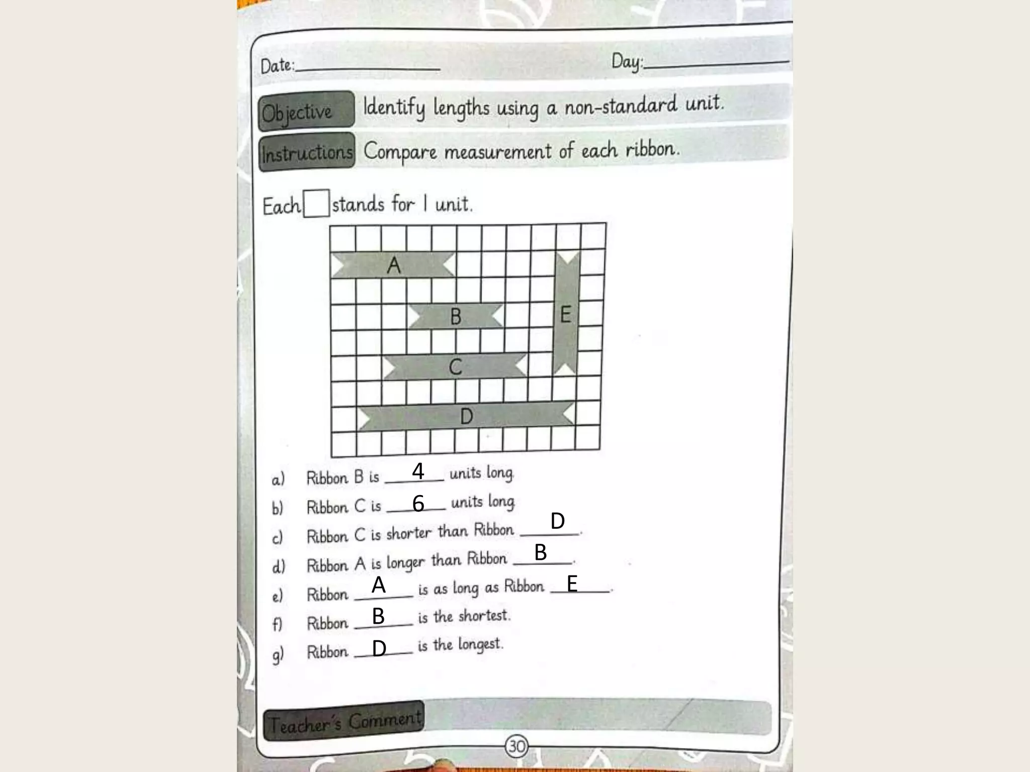 Measuring and comparing lengths with non standard units | PPTX