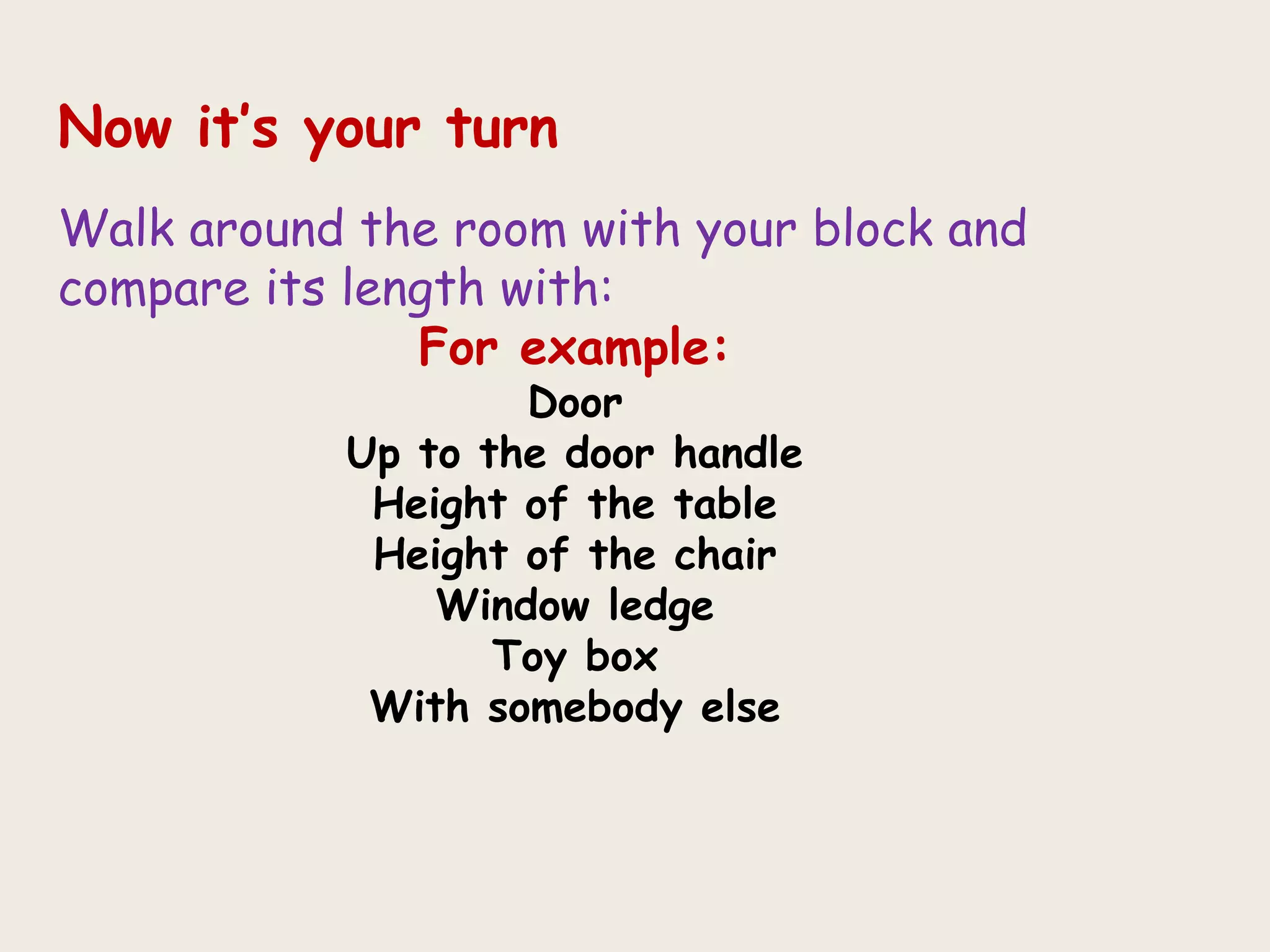 Measuring and comparing lengths with non standard units | PPTX