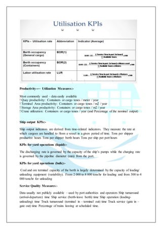 Measuring and evaluating port performance and productivity | DOCX ...