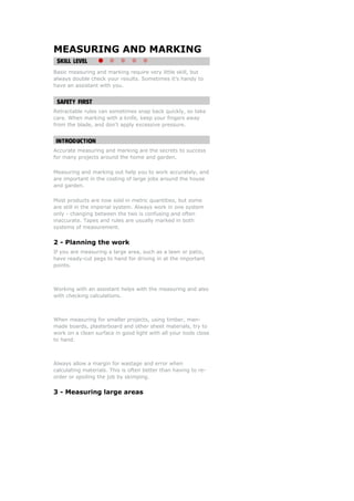 Measuring and marking | PDF