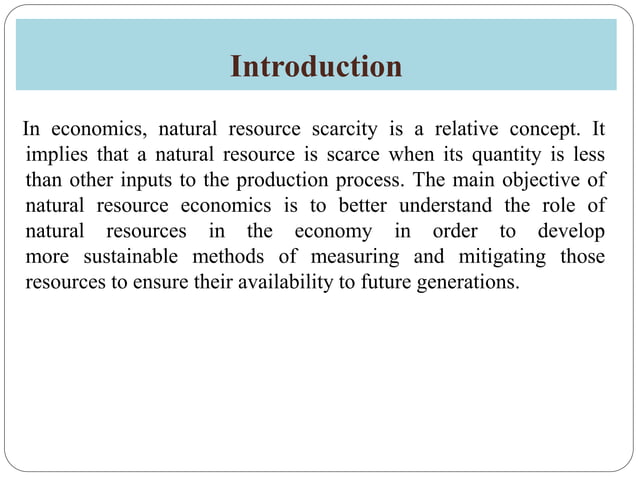 Measuring and mitigating natural resource scarcity | PPTX