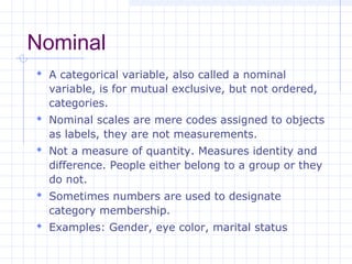 Measuring and scaling of quantitative data khalid | PPT
