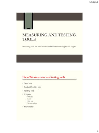 Measuring and testing tools | PDF