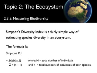 Measuring Biodiversity | KEY