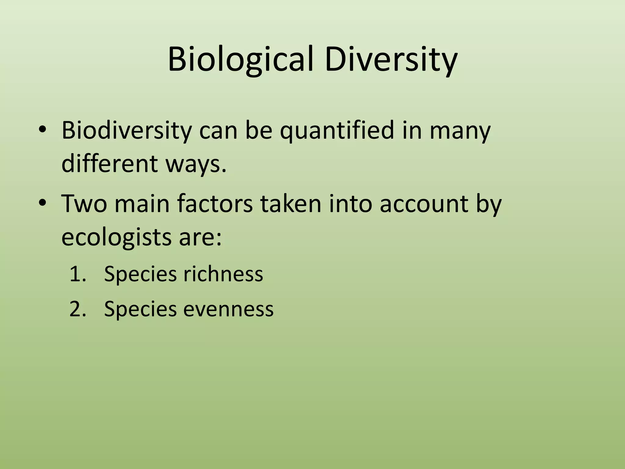 Measuring biodiversity | PPTX