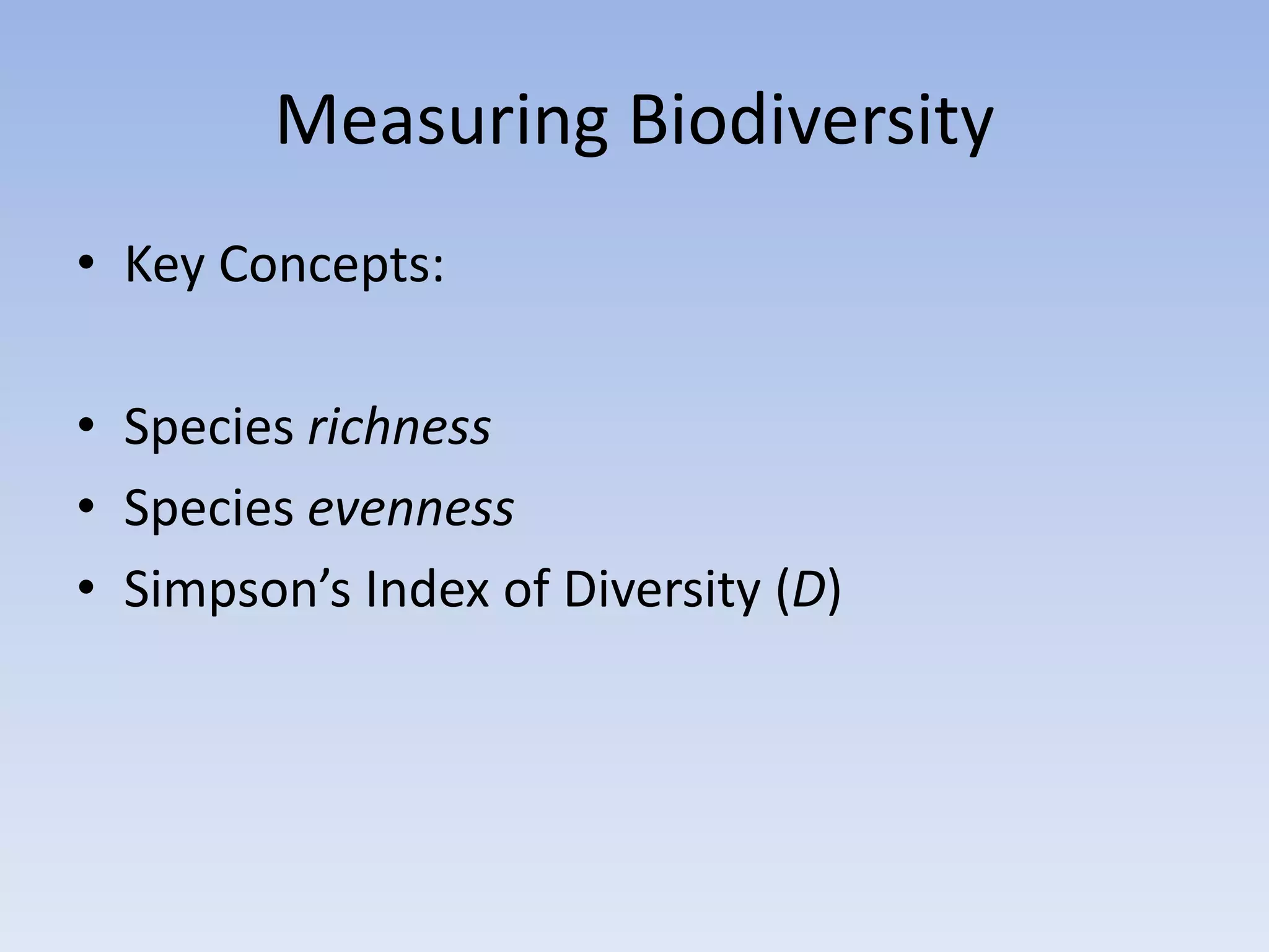 Measuring biodiversity | PPTX