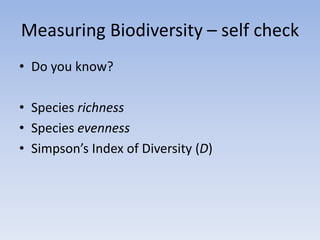 Measuring biodiversity | PPTX