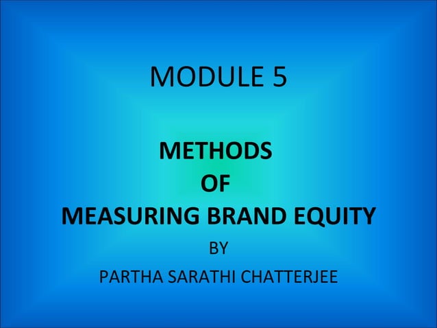 Measuring brand equity | PPT