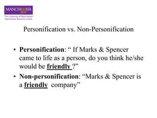 Measuring brand image personification versus non personification ...