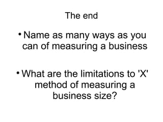 Measuring business size | PPT
