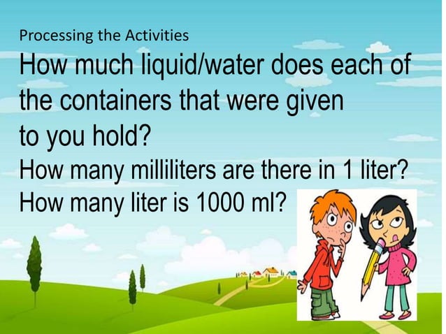 LIQUID-CAPACITY MEASURE-LITER-MILLILITER.pptx | Chemistry | Science