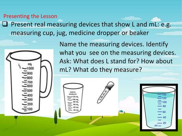 LIQUID-CAPACITY MEASURE-LITER-MILLILITER.pptx | Chemistry | Science