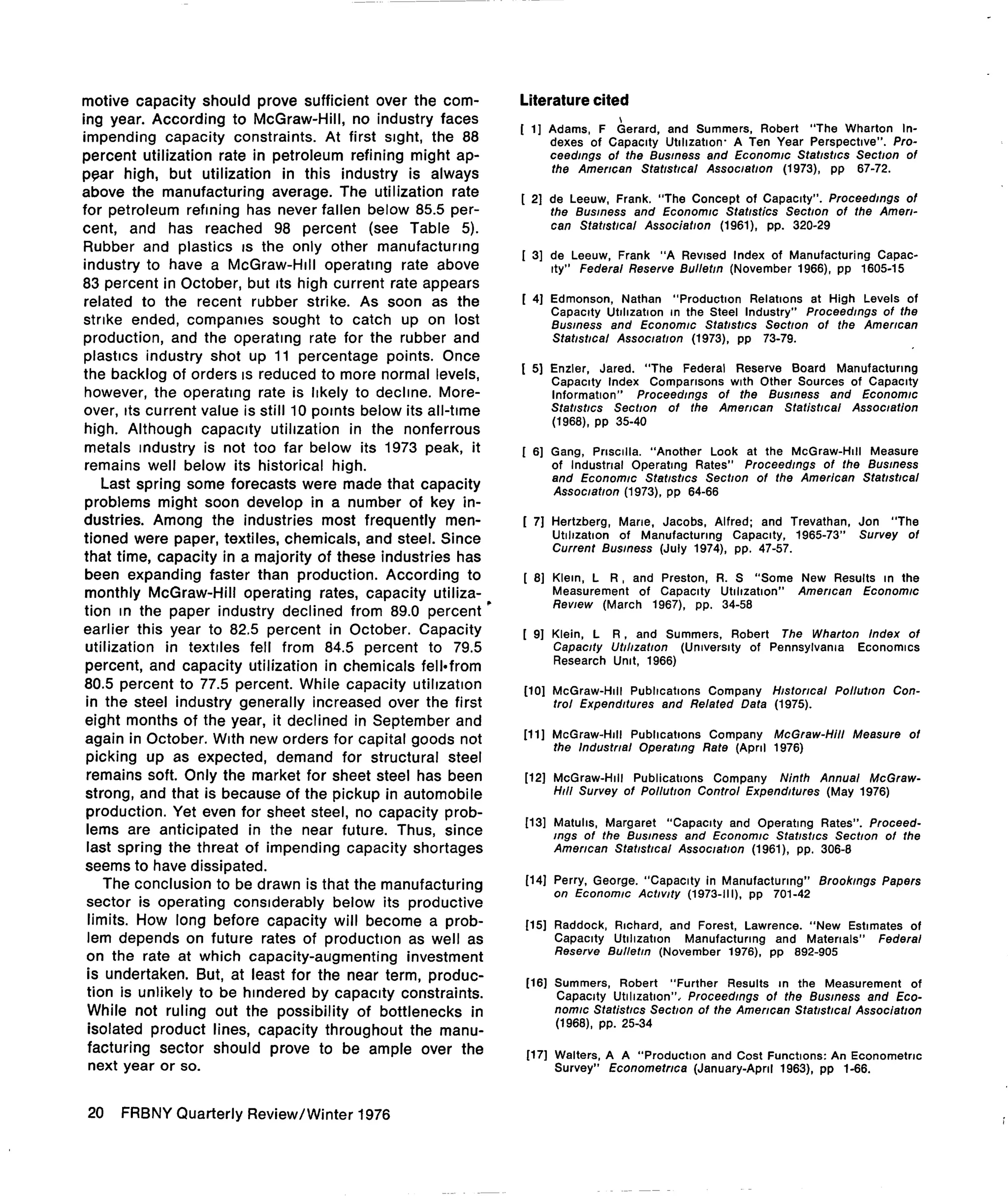 Measuring Capacity Utilization Pdf