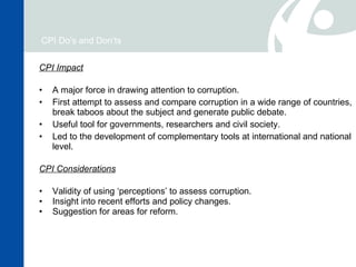 Measuring Corruption benefits and limits of perception-based surveys | PPT