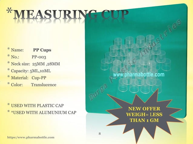 25mm Measuring Cups & Bottle Caps | PDF