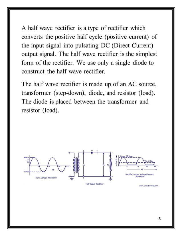 CLASS 12 PHYSICS PROJECT - Measuring current using halfwave rectifier | DOCX | Home Appliances ...
