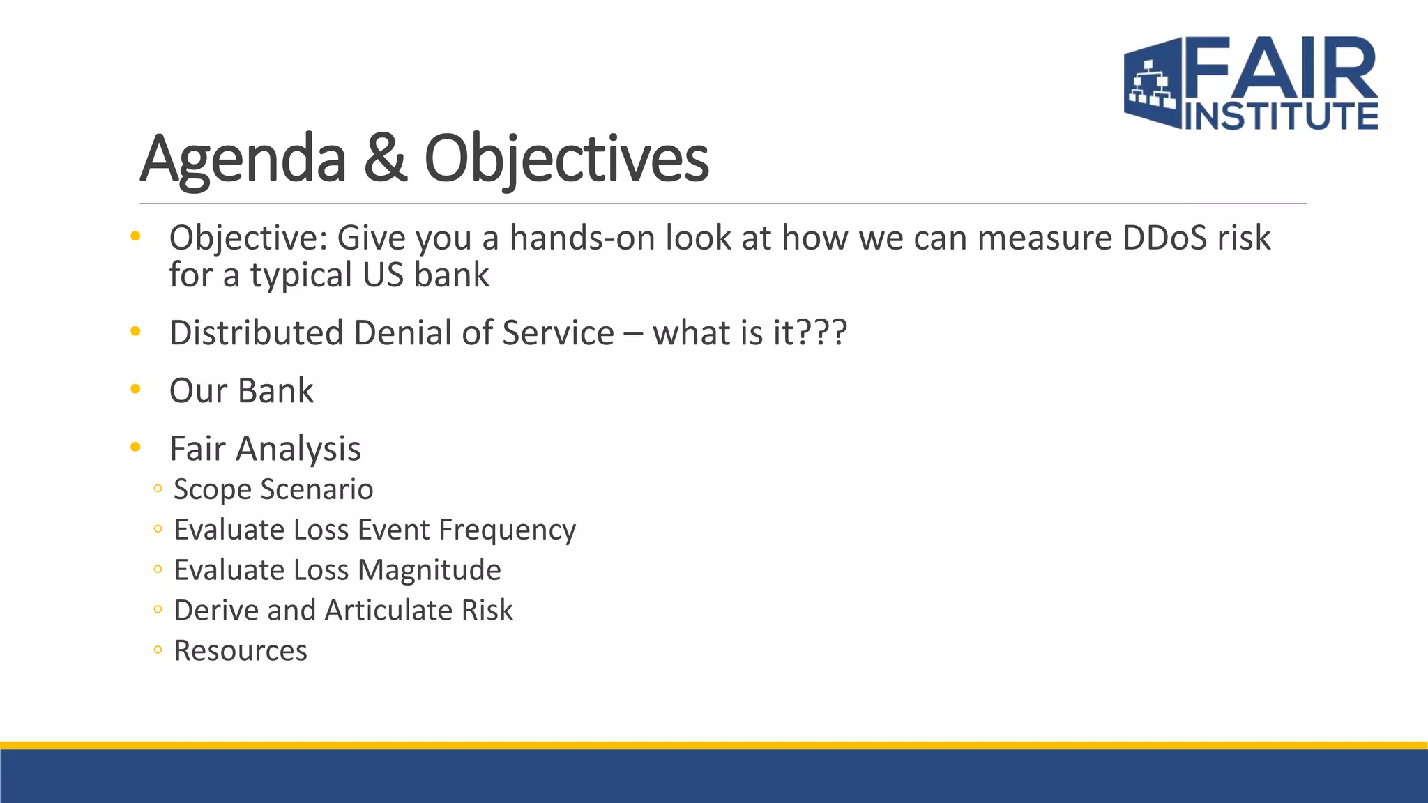 Measuring DDoS Risk using FAIR (Factor Analysis of Information Risk | PPTX