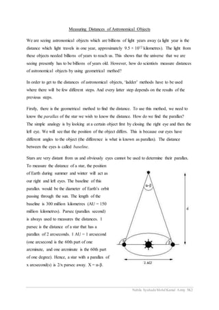 Measuring distances of astronomical objects | DOCX | Physics | Science