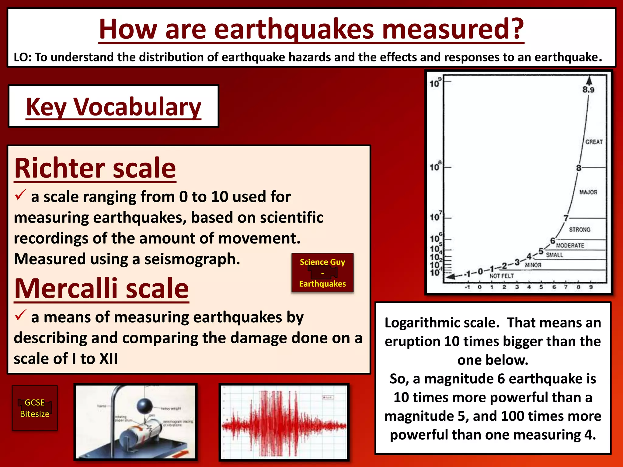 Measuring earthquakes | PPTX