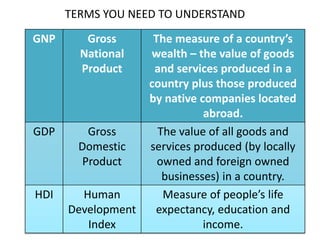 Measuring economic development | PPTX
