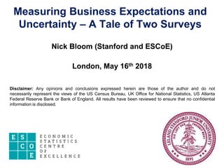 Measuring Business Expectations and Uncertainty – A Tale of Two Surveys ...