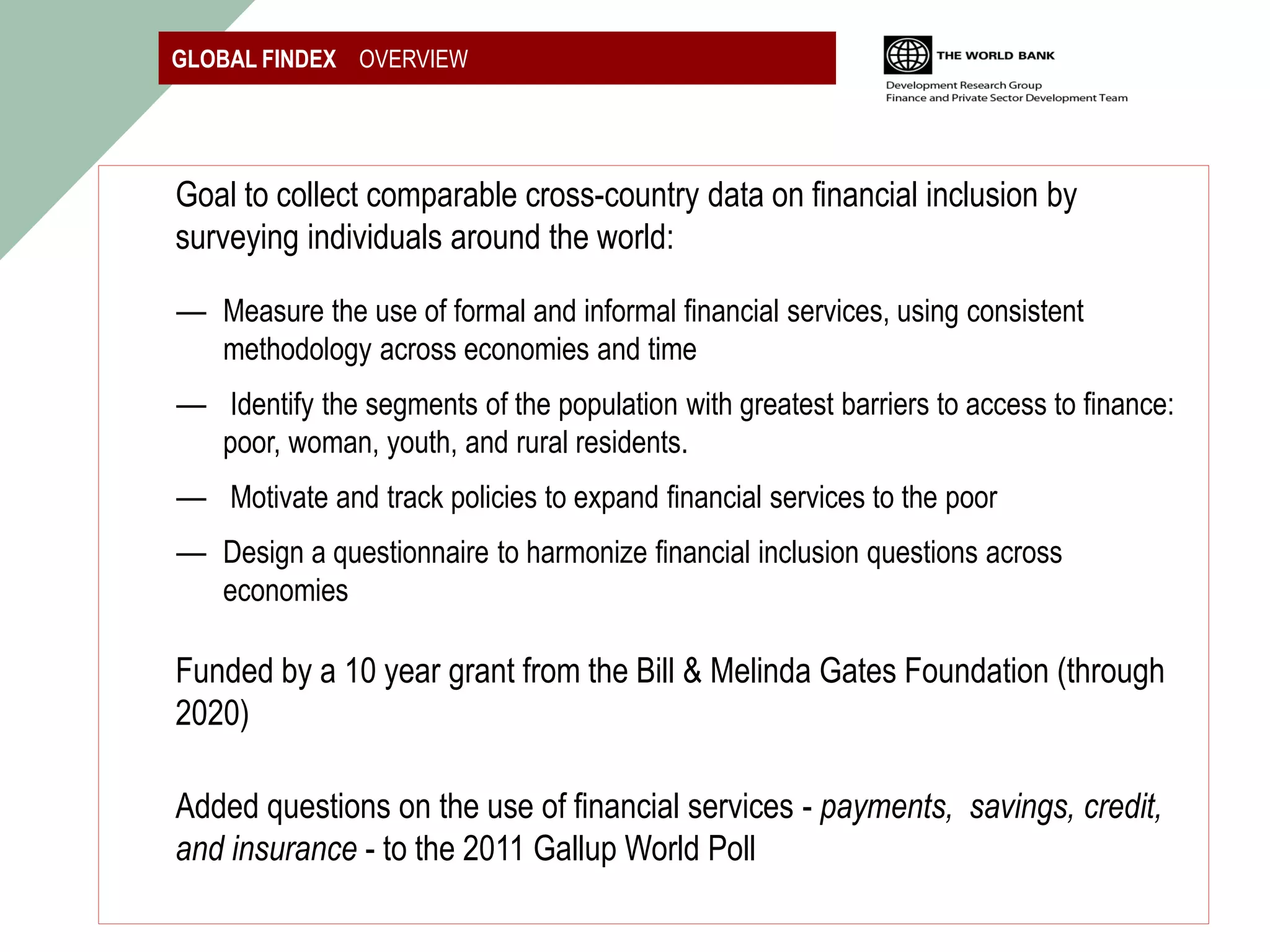 Measuring financial inclusion the global findex asli demirguc kunt ...