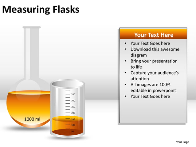 Measuring flasks powerpoint presentation templates | PPTX | Graphics ...