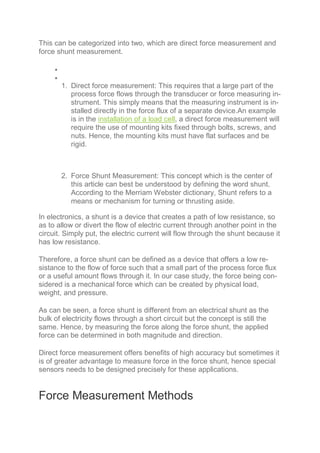 Measuring Forces in the Force Shunt | PDF