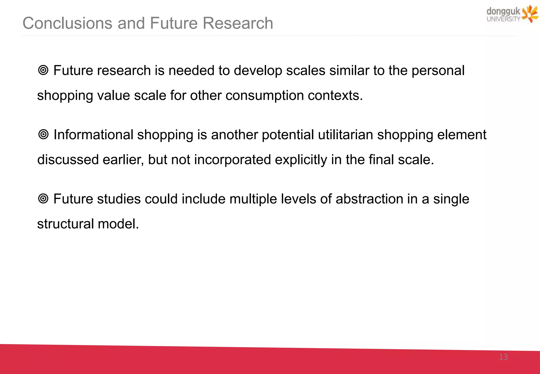 Measuring hedonic and utilitarian shopping value | PPTX