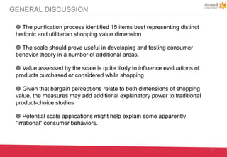 Measuring hedonic and utilitarian shopping value | PPTX