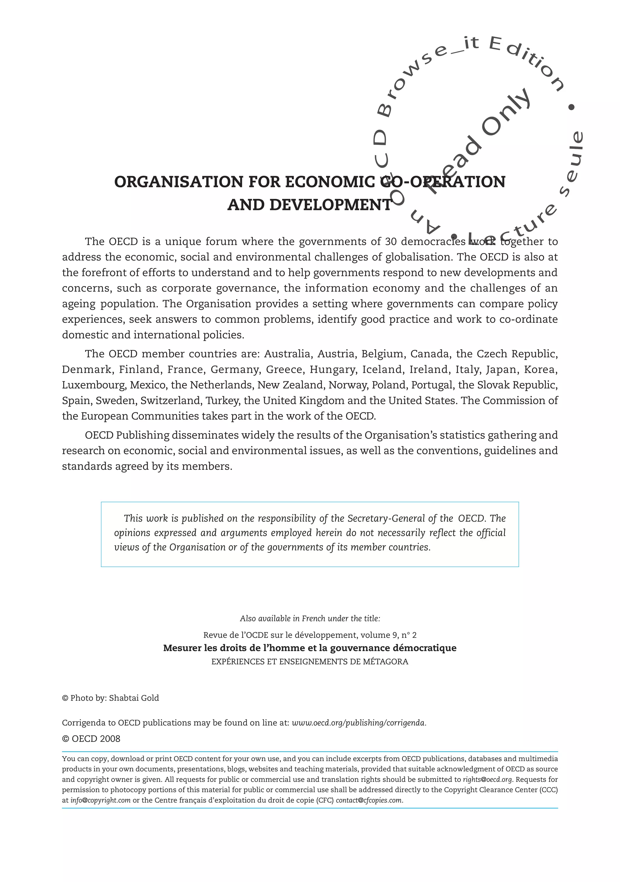 Measuring human rights and democratic governance experience and lessons ...