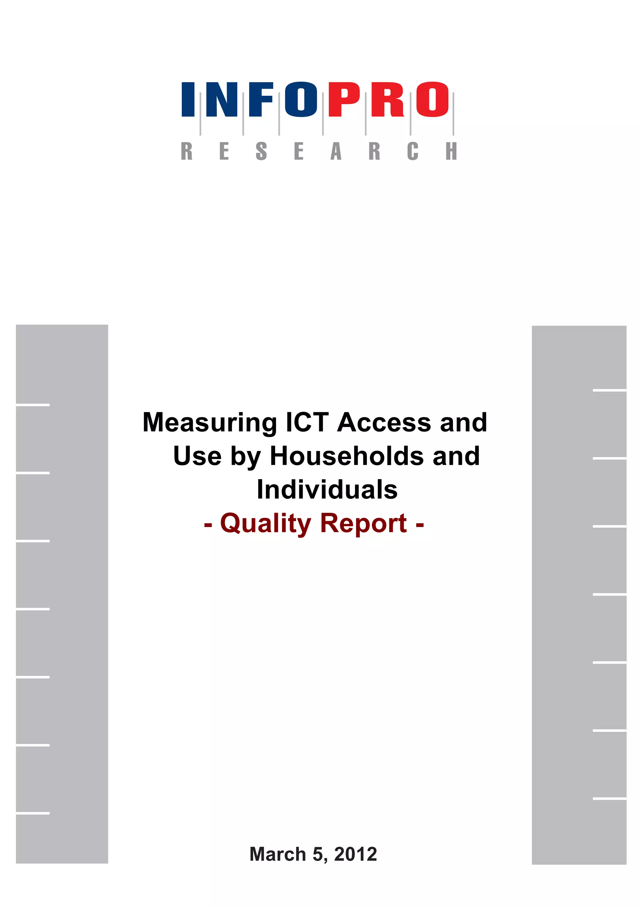 Measuring ICT Access and Use by Households and Individuals | PDF