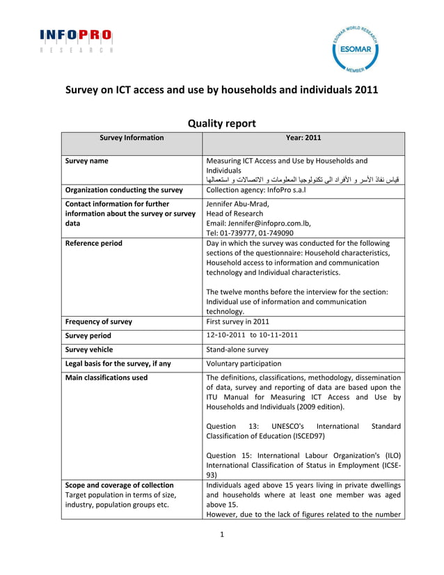 Measuring ICT Access and Use by Households and Individuals | PDF ...