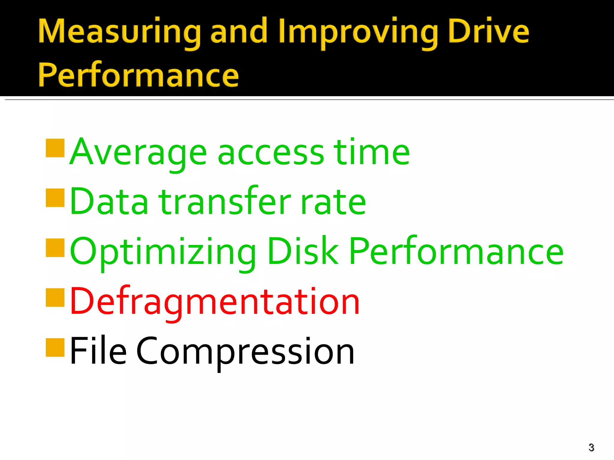 Measuring And Improving Drive Performance Ppt Data Storage And