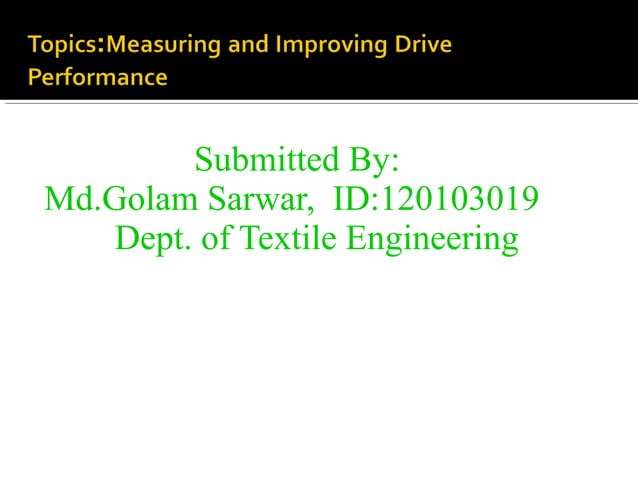 Measuring And Improving Drive Performance Ppt Data Storage And