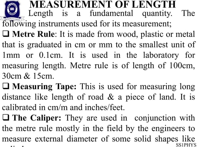 MEASURING INSTRUMENTS.ppt | Physics | Science