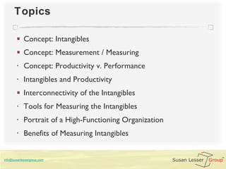 Measuring Intagible Assets - Increase Performance while Gaining ...