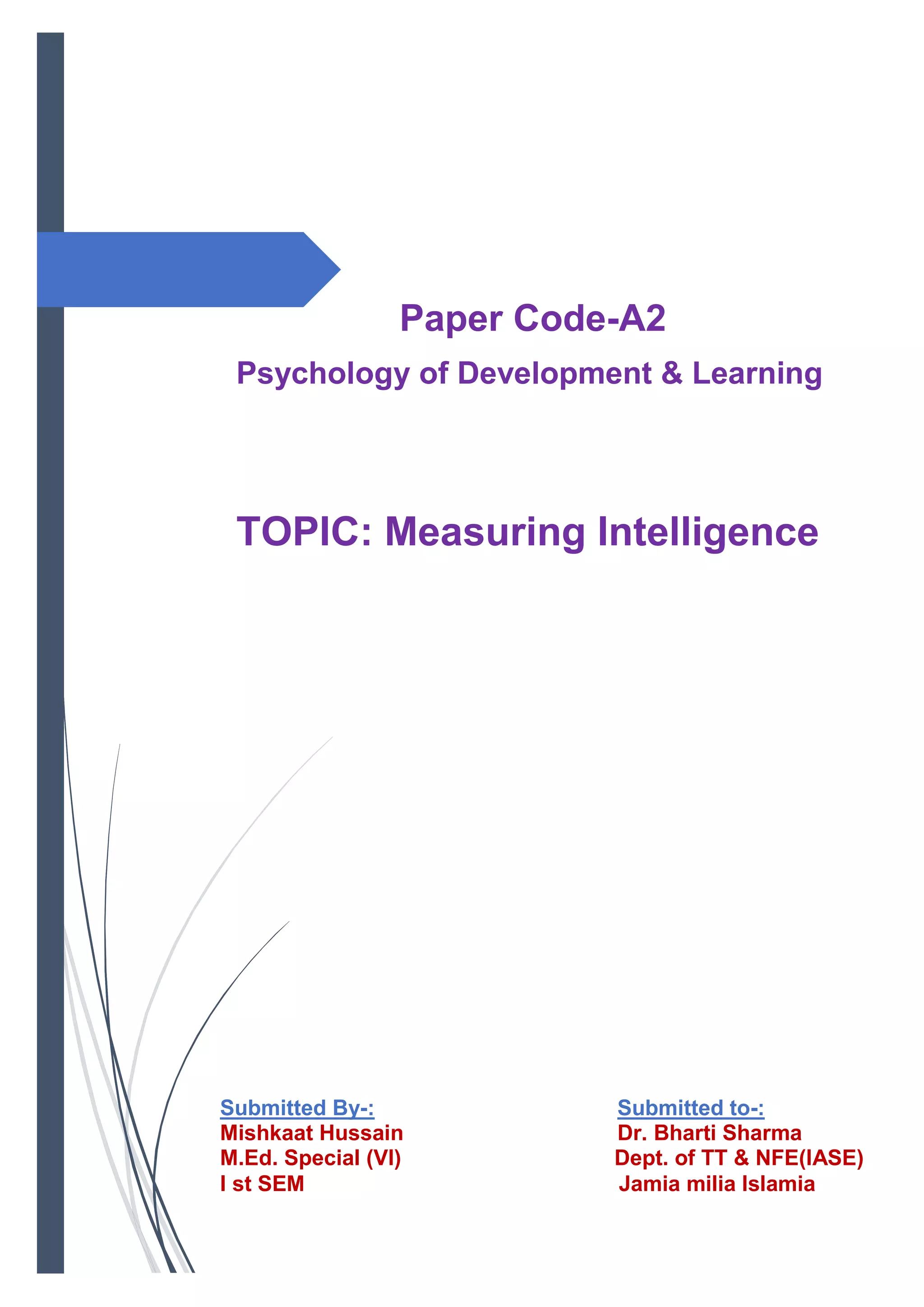 Measuring intelligence | PDF