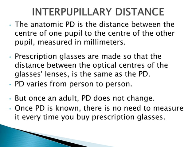 Measuring interpupillary distance | PPT | Eye and Vision Conditions ...