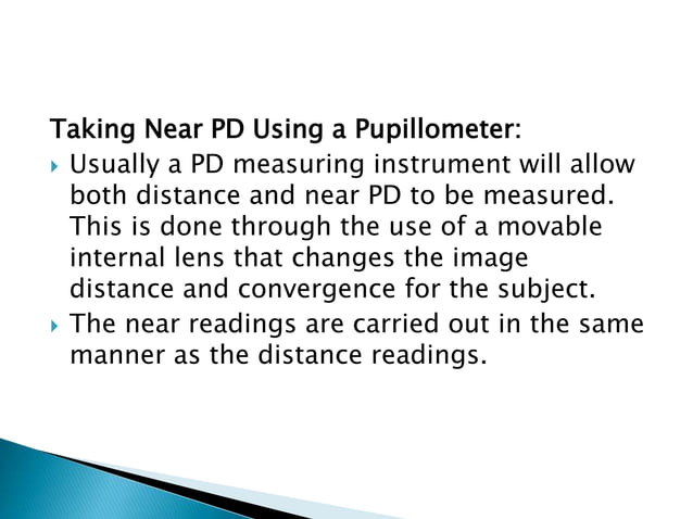Measuring interpupillary distance | PPT | Eye and Vision Conditions ...