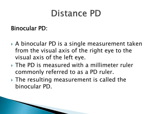 Measuring interpupillary distance | PPT | Eye and Vision Conditions ...