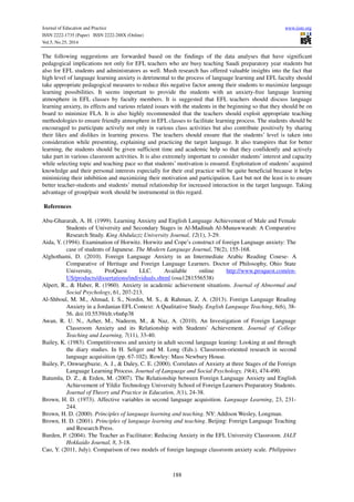 Measuring language anxiety in an efl context | PDF | Brain and Nervous System Disorders ...