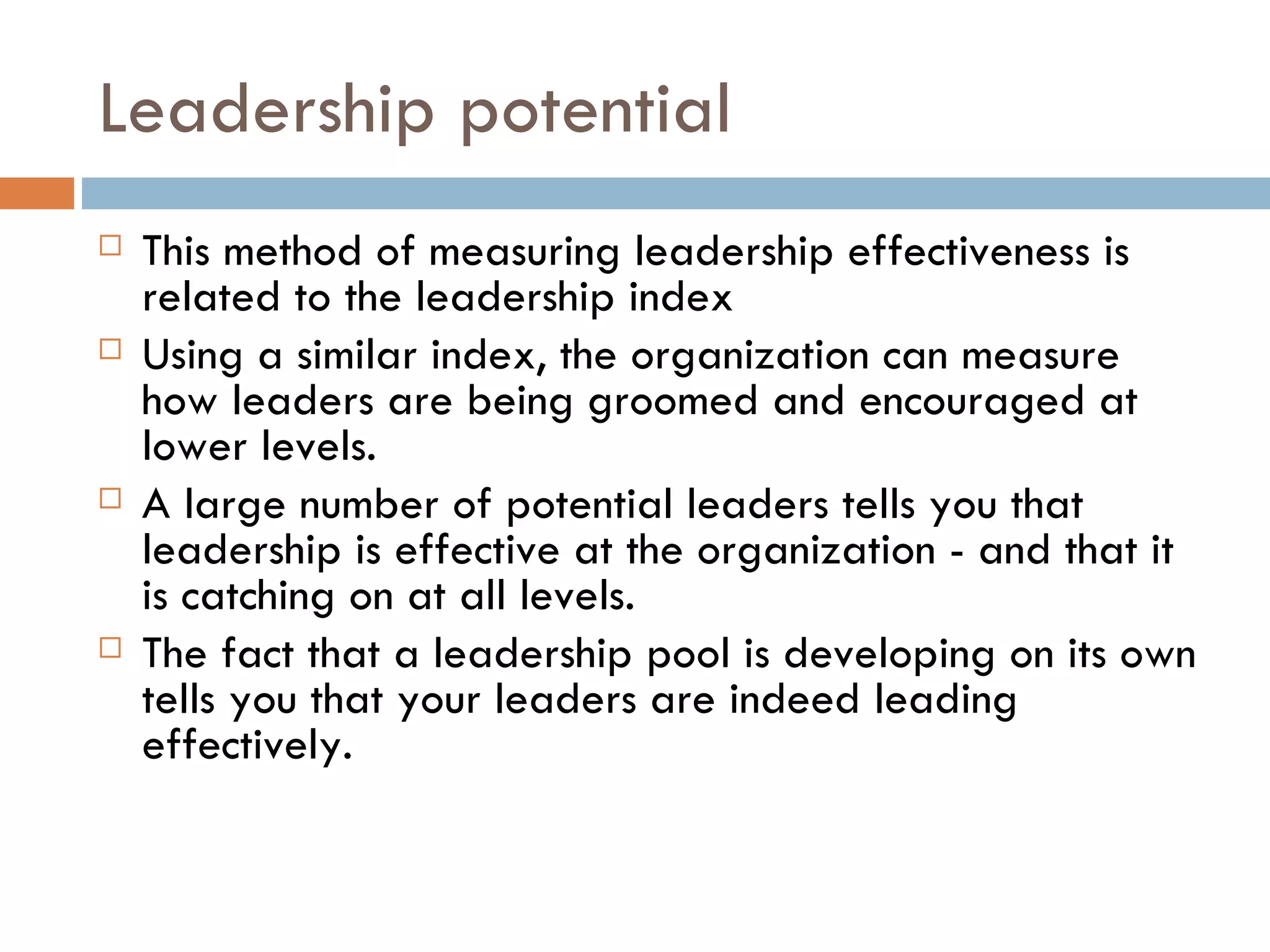 Measuring leadership effectiveness | PPT
