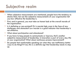 Measuring leadership effectiveness | PPT