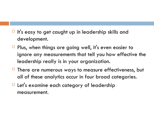 Measuring leadership effectiveness | PPT