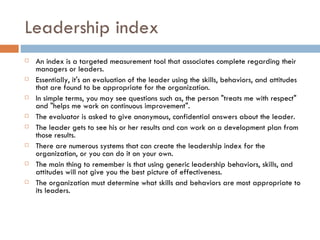 Measuring leadership effectiveness | PPT